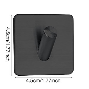 VESNIBA Towel Hooks Adhesive Bathroom Hooks Heavy Duty Towel Racks Holder Stick On Shower Hooks for Hanging Stainless Black Bathroom Kitchen Decorative Picture Hangers Rope (Black, One Size)