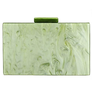 Acrylic Evening Box Bag for Women Multicolor Sequin Geometric Bridal Clutch Prom Handbag Wedding Bag Party Purse Bag (Green)