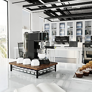 Giikin Coffee Pod Drawer Holder, k cup holder with 35 Capacity Capsule Pods, Coffee Pot Storage Organizer Drawer Holder for K-cups, Compatible with Nespresso Vertuo Capsules (Antique Brown)