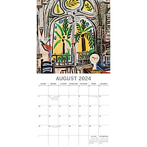 2024 Square Wall Calendar - Picasso 12 x 12 Inch Monthly View, 16-Month, Art Theme, Includes 180 Reminder Stickers