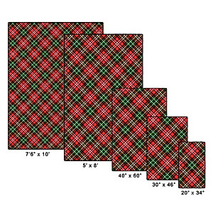 Brumlow MILLS Christmas Plaid Washable Festive Print Holiday Area Rug for Living or Dining Room, Bedroom Carpet and Kitchen Rug, 5'x8', Multicolor