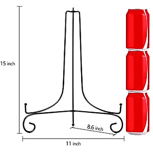 Jucoan 2 Pack 15 Inch Iron Display Stand, Large Black Easel Plate Holder Stand for Displaying Pictures Frame, Plates, Books Arts, Home Decor