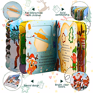 4 PCS Christmas Lift-a-Flap Board Books A Touch and Feel Children's Board Book Small Shaped Christmas Board Book Christmas Story Book for Kids Babies Toddler Xmas Present
