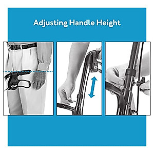 Carex Steel Rollator Walker with Seat and Wheels - Rolling Walker for Seniors - Walker Supports 350lbs, Foldable, For Those 5'0" to 5'8", Walker With Wheels