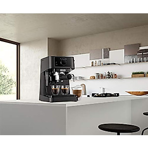De'Longhi Stilosa EC230.BK, Traditional Barista Pump Espresso Machine, Espresso and Cappuccino, 2 cups, Black