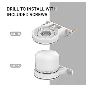 Delidigi Google WiFi Wall Mount ABS Bracket Holder Shelf for Google Nest WiFi Router and System[Built-in Cable Management](White)