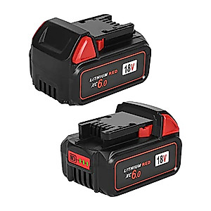 Amityke 2Packs Replacement for Milwaukee M18 Battery 6.0Ah 48-11-1860 48-11-1850 Compatible with Milwaukee M18 18V Battery Series Chargers and Tools