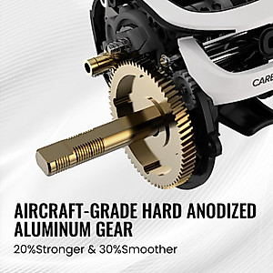 Piscifun Carbon XCS Baitcaster Reel, 5.5 oz Baitcasting Fishing Reel, 8.1:1 Gear Ratio & Dual Brake System Carbon Frame Smooth Casting Reel, Matte White Right Handed