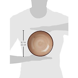 Gibson Elite Casa Estebana 10 Inch Reactive Glaze Serving Bowl, Brown