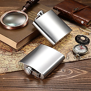 20 Pcs Hip Flask Stainless Steel Liquor Flask with 20 Pcs Funnels Silver Hip Flask for Men Leak Proof Drinking Flask Metal Liquor Hip Flask for Wedding Party Gift