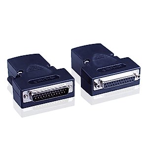 ANMBEST 2PCS DB25 Solderless Connector, RS232 D-SUB Serial to 25-pin Port Terminal Male Adapter Breakout Board with Case Long Bolts Nuts