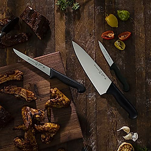 Messermeister Pro Series 4” Serrated Spear Point Paring Knife - German X50 Stainless Steel & NSF-Approved PolyFibre Handle - 15-Degree Edge, Rust Resistant & Easy to Maintain - Made in Portugal