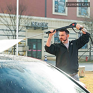 AURORA CAR Pressure Washer Gun with Extension Wand for Hot and Cold Water, 40 Inch, 4000 PSI Power Washer Gun with M22 Fitting, 5 Nozzle Tips