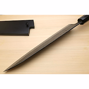 Yoshihiro Japanese High Carbon White Steel #2 Nashiji Gyuto Chefs Knife with Cocobolo Wood Handle (9.5'' (240mm))