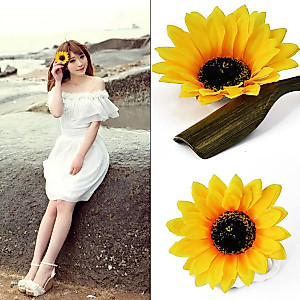 FZBNSRKO 60Pcs Artificial Sunflower Heads,Artificial Silk Sunflower Heads Small Sunflowers Heads for Home Indoor Wedding Party Garden Craft Art Decorations(Three Sizes)