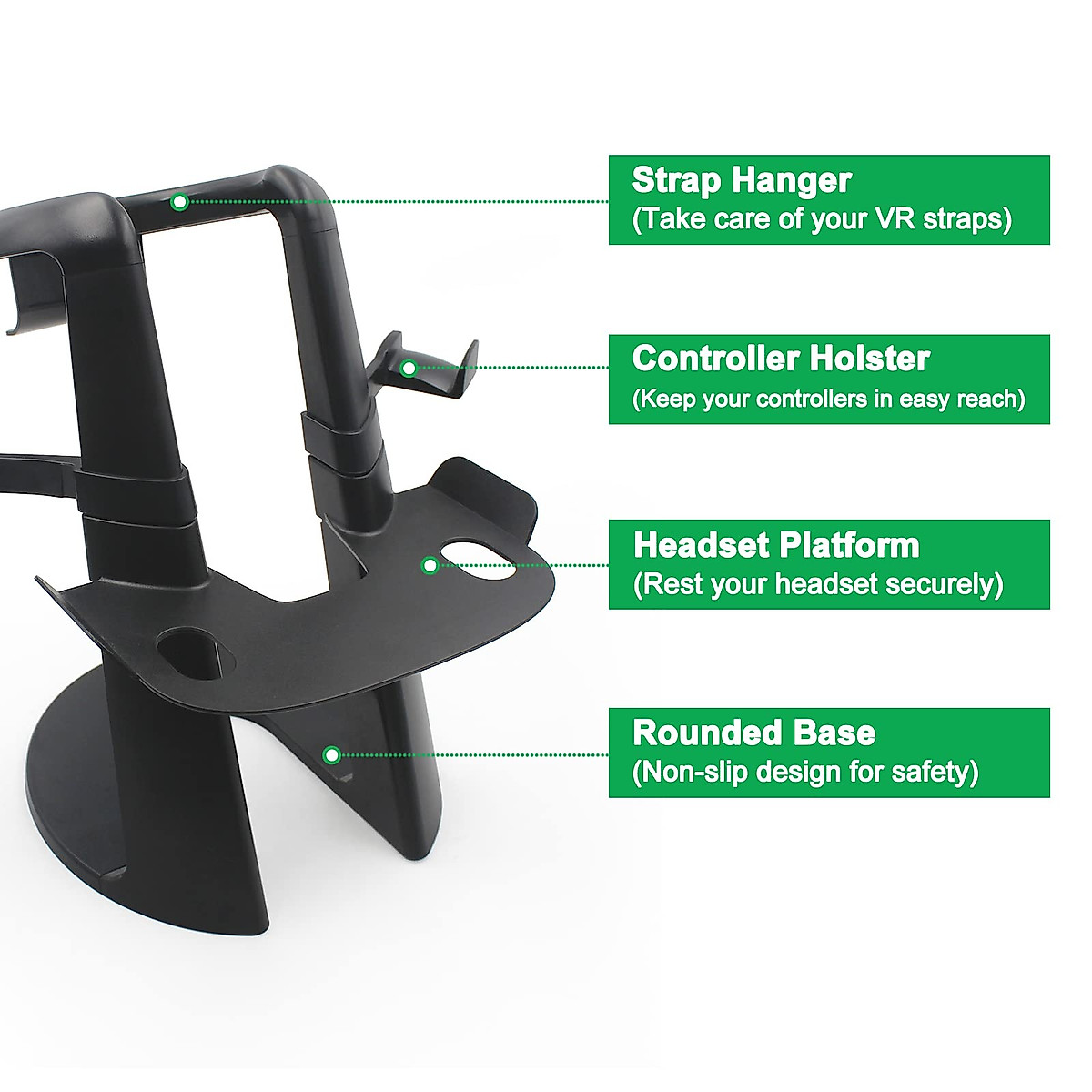 NexiGo VR Stand with Controller Holder for Oculus Quest, VR Headset Display and Controller Mount Station for Oculus Quest 1/2, Oculus Rift S, Oculus Rift, Black