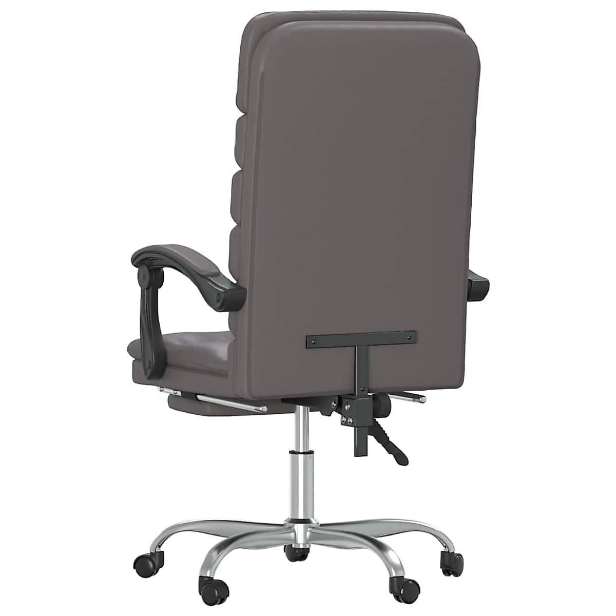 GOLINPEILO Faux Leather Massage Reclining Office Chair with Footrest, Ergonomic Office Chair, Computer Desk Chair for Home Office, Gray Faux Leather, Style D -719
