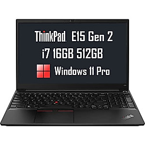 Lenovo ThinkPad E15 15.6" FHD (1920 x 1080) (Intel Quad-Core i7-1165G7, 16GB RAM, 512GB PCIe SSD) Full HD 1080p Anti-glare IPS Business Laptop, Webcam, Thunderbolt 4, HDMI, Wi-Fi 6, Windows 11 Pro