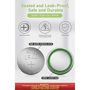 POWEROWL High Capacity LR44 Batteries 40 Pack, L1154F AG13 357 303 SR44 A76 Premium Alkaline Battery 1.5V Button Coin Cell Batteries