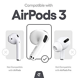 KeyBudz EarBuddyz for AirPods 3 Ear Hooks Covers [Added Storage Pouch] Anti Slip Accessories Compatible with Apple AirPod 3 - Small, Medium, Large Pairs (White)