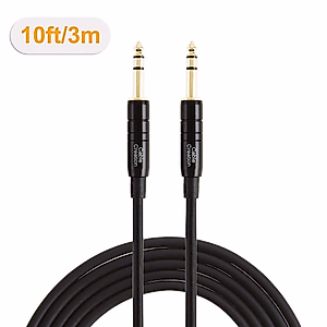 CableCreation 10 Feet 6.35mm 1/4" TRS to 6.35mm 1/4" TRS Balanced Stereo Audio Cable, Male to Male, 3 Meters/Black