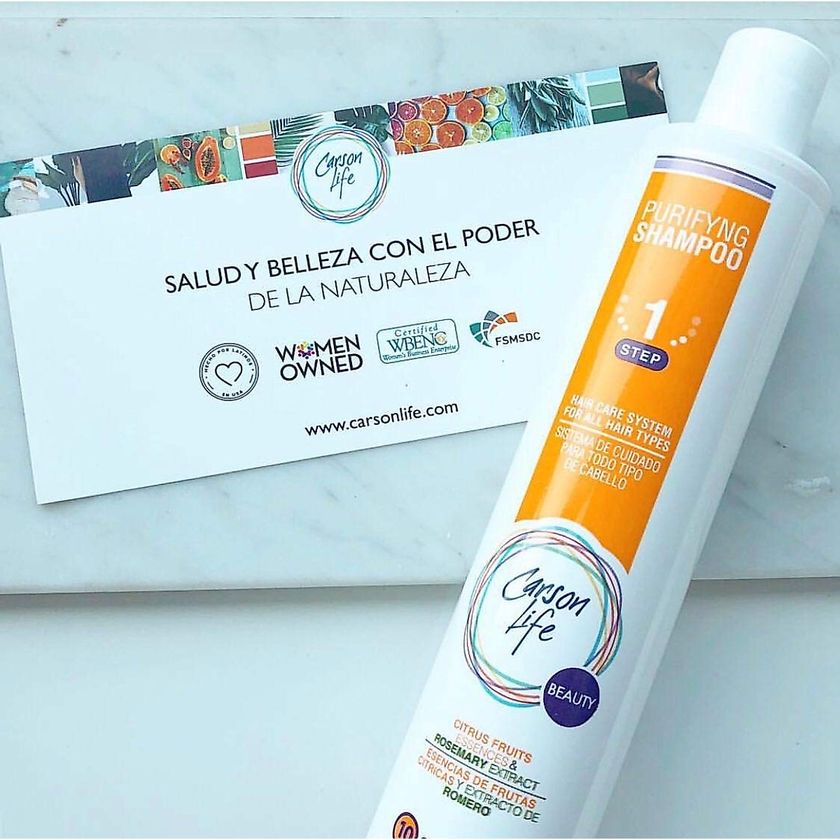 Carson Life Purifying Shampoo 2 Pack For All Hair Types - 20 Oz - Made with Fruits and Herbs Extracts - Energize and Stimulate hair - Helps Prevent Hair Loss and Dandruff - Made In The USA