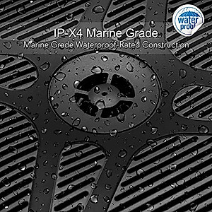 Pyle 6.5 Inch Dual Marine Speakers - Waterproof and Bluetooth Compatible 2-Way Coaxial Range Amplified Audio Stereo Sound System with Wireless RF Streaming and 600 Watt Power-1 Pair-PLMRF65MB (Black)