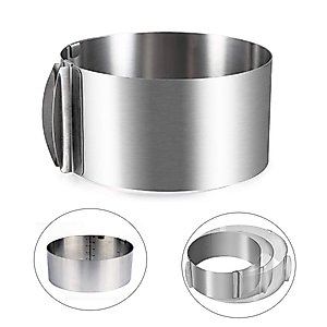 Adjustable Stainless Steel Cake Mold Ring 6-12" Cake Pan Mold For Baking Kitchen Pastry Tools(Round)