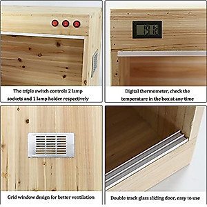 Reptile Terrarium, Small Animals House Habitat Hutch, Wooden Hamster Cage, Home Super Large Field of View to Observe Pets (Size : 80x40x40cm)