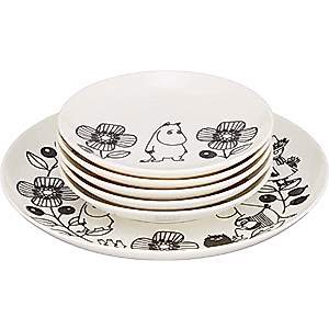 山加商店 Yamaka Shoten Moomin MM1400-52 Moomin Valley Plate, 6-Piece Set, Microwave, Dishwasher Safe, Moomin Goods, Scandinavian, Mother's Day, Gift, Tableware, Gift, Wedding Gift, Made in Japan