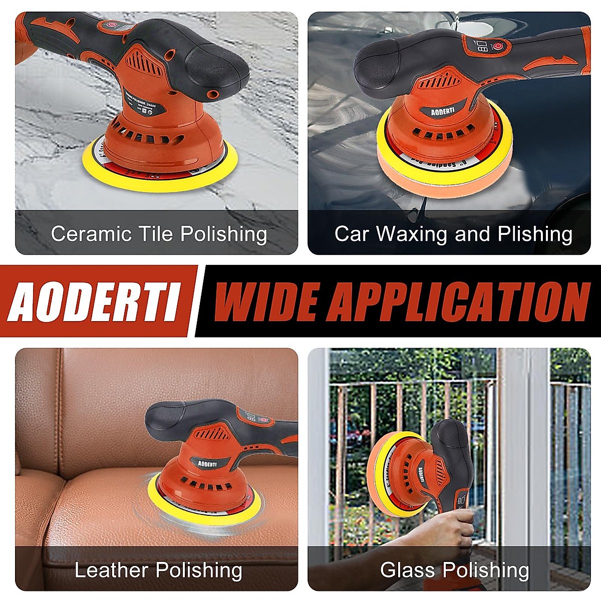 Cordless Buffer Polisher for Milwaukee 18V Max Battery, 6800RPM Max Variable Speed Brushless Motor Car Buffer, Lightweight & Low Noise, Rotary Polisher for Boat, Car Polishing and Waxing (Tool Only)