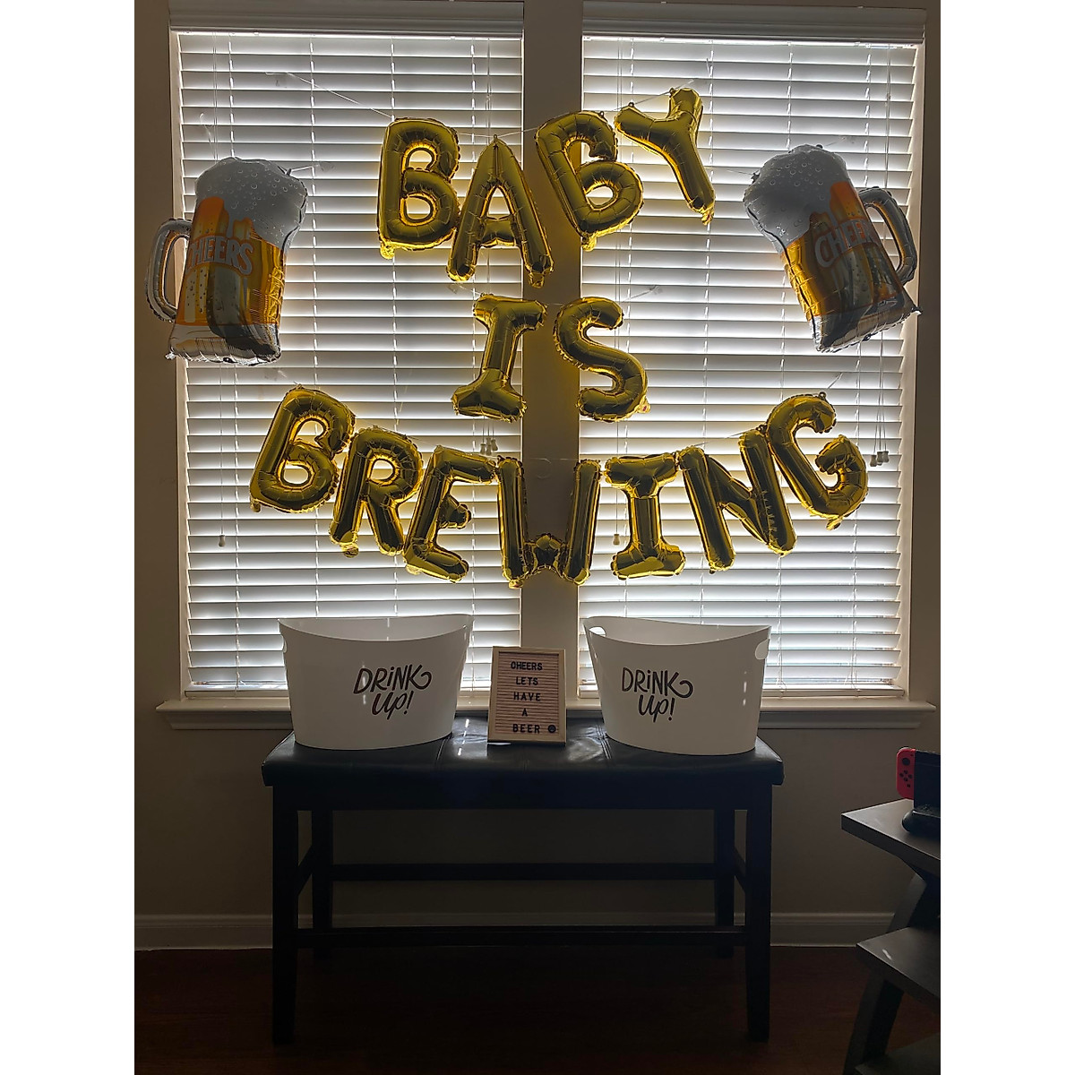 JeVenis Baby is Brewing Balloons Baby is Brewing Banner Baby Reveal Balloons Baby Brewing Baby Shower Decor Baby Gender Reveal Decoration