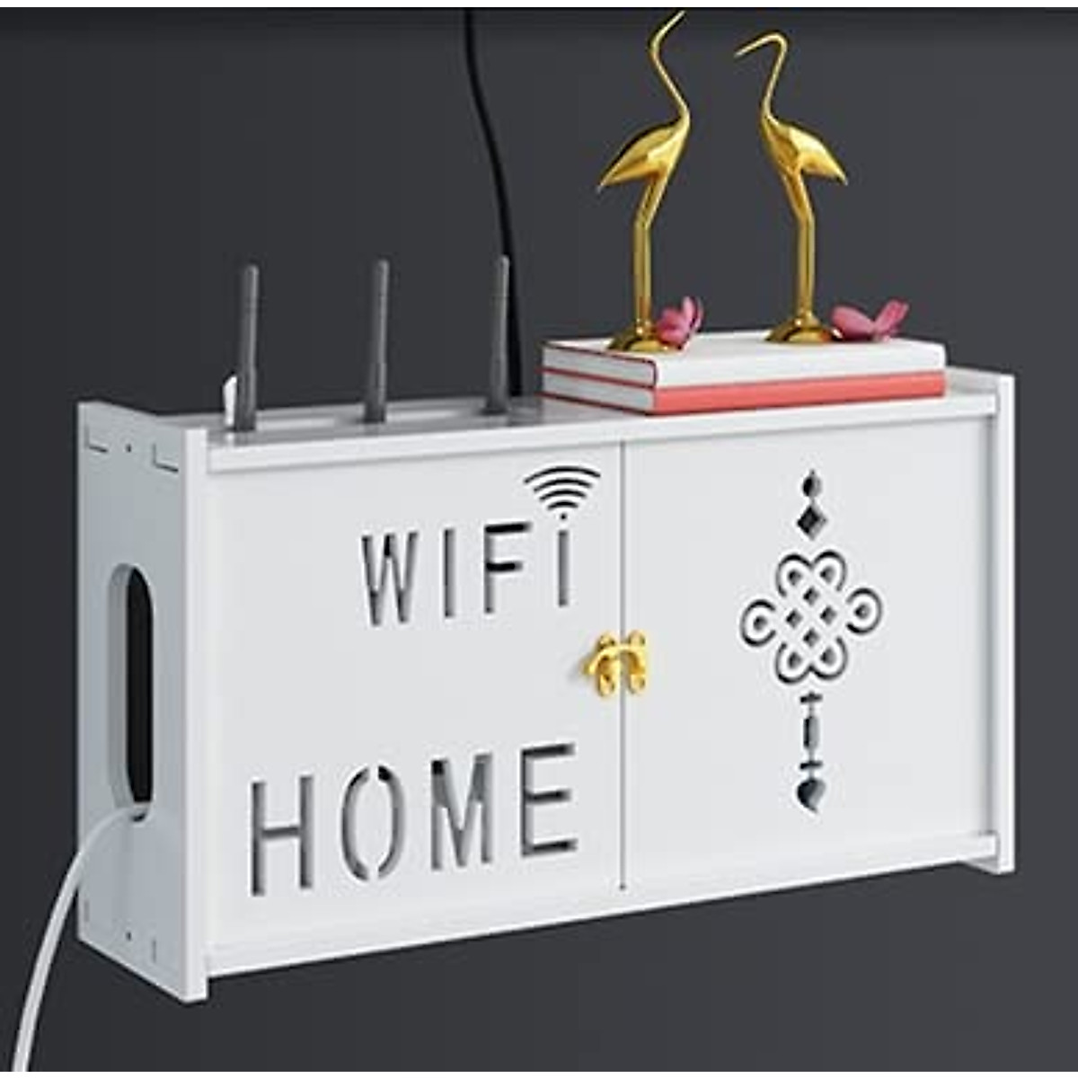 Catekro TV Wall Finishing Set-top Box Hanging Shelf partition Router Shelf Free Punch 43*12*24cm