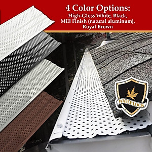 Waterlock 6" Gutter Guards Leaf Protection, Domestic Aluminum Gutter Covers 6 Inch (28 Feet, High-Gloss White)