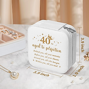 Pandasch 40th Birthday Gifts for Women - Travel Portable Jewelry Box Gifts for Mom Wife Friend Sister Aunt - Unique Gifts Ideas for 40 Year Old Birthday - Fabulous 40 Year Old Birthday Gifts for Her