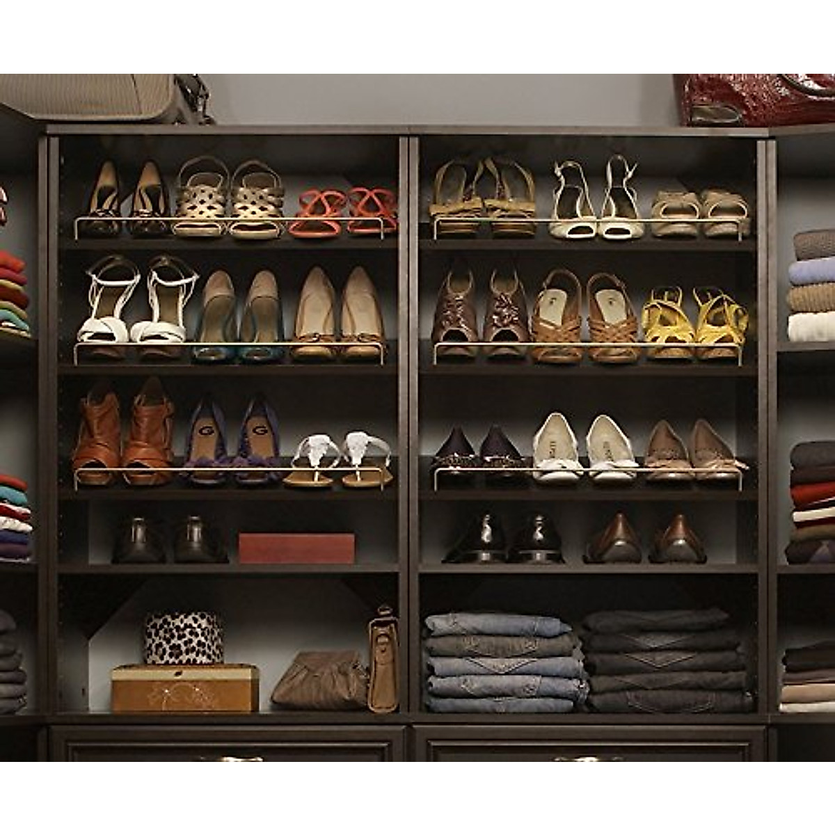 ClosetMaid SuiteSymphony Starter Tower Kit, 25" Angled Shoe Shelf, Espresso