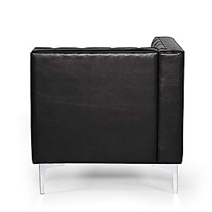 Christopher Knight Home Tignall Chaise Lounge, Midnight Black + Silver