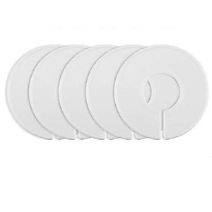 VNDEFUL 10 Pieces White Clothing Rack Size Dividers Round Hangers Closet Dividers