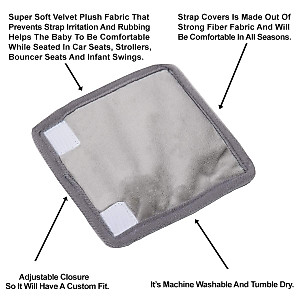 Lebogner Baby Head Support Pillow & Car Seat Strap Covers