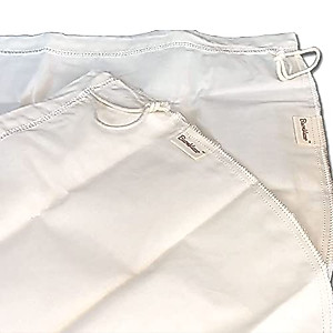 2 Pack Nut Milk Bag - Extra Large 14” X 14” 100% Unbleached Organic Cotton Cheesecloth Bags for Straining Cheese | Tea | Yogurt | Juice | Wine | Soup | Herbs, All Purpose Food Strainer w/Drawstring