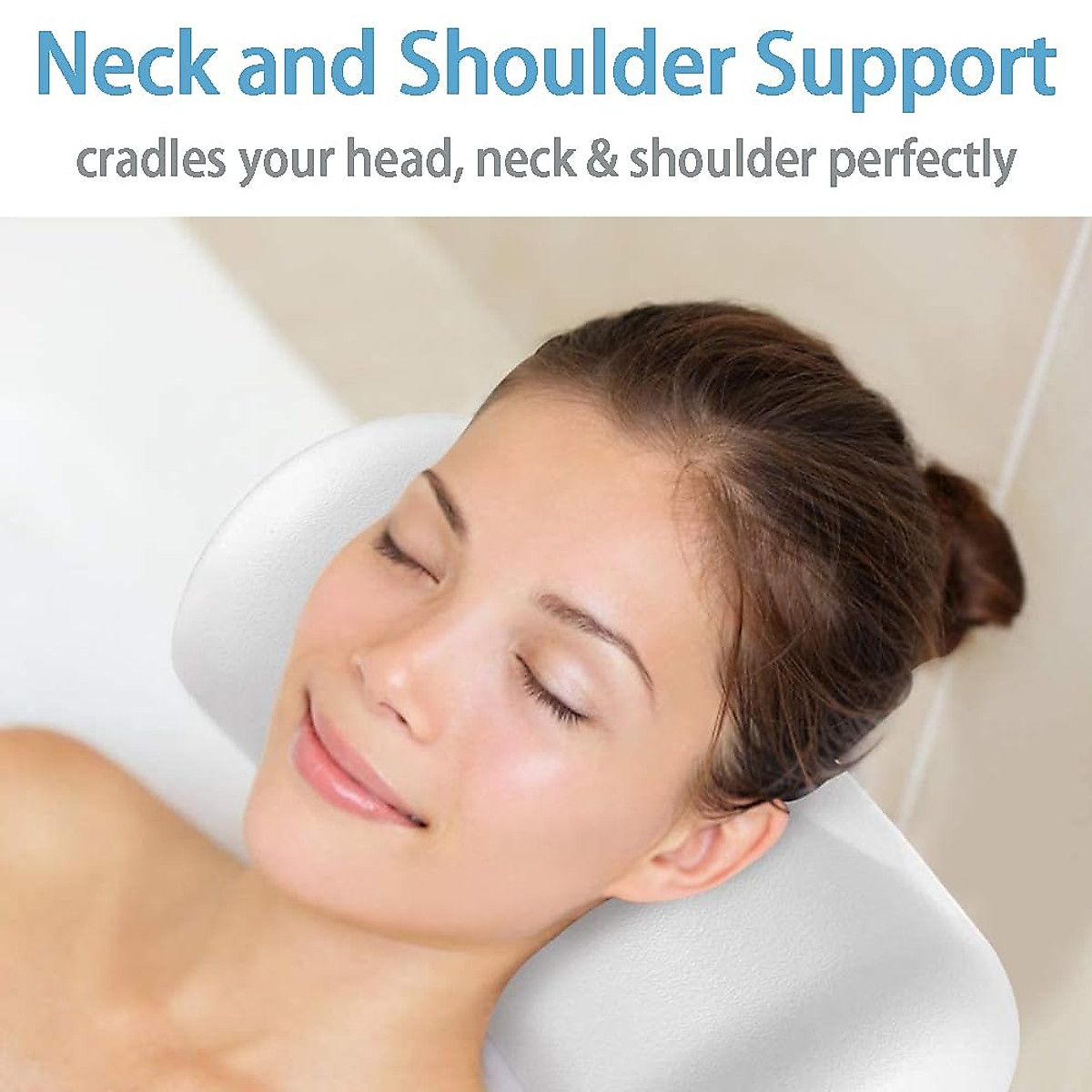 Bath Pillow for tub, Waterproof Bath Pillows for tub Neck and Head Support, Comfortable Bath tub Pillow headrest for Soaking, Spa, Tub Pillow for Bath Accessories with Strong Non-Slip Suction Cups