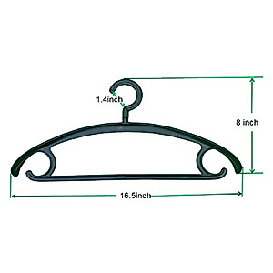 Trrcylp 10 Pack Heavy Duty Plastic Hangers 25lb Capacity Swivel Hook Clothes Hanger Wide Shoulder Non Slip Thick Coat Hanger Black