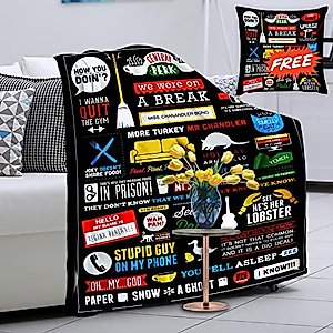 Aozksog Flannel Blanket with Short Plush Pillowcase, Micro Fleece Throw Blankets for Couch Bed Sofa Cozy Blanket Lightweight Fuzzy Plush Blanket for Bedroom Living Room 40x50-Inch