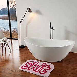 Carmoion Funny Cute Rugs for Bedroom Bathroom Dorm Kitchen Non Slip Rubber Backed Machine Washable,Funky Cool Rugs Colorful Fluffy Shaggy Bedside Accent Rug 35"x18"(Shit)