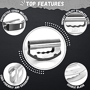 Nish Salad Choppers Mezzaluna Choppers with Protective Cover Mincing Knives Vegetable Knife Mezzaluna Mincer Double Blade Stainless Steel for Home Kitchen & Restaurant