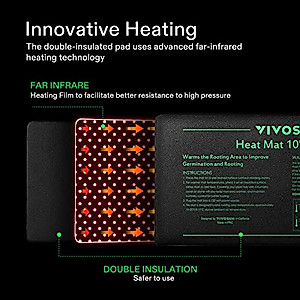 VIVOSUN 10"x20.75" Seedling Heat Mat and Digital Thermostat Combo Set MET Standard