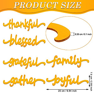 Yookeer 12 Pieces Thanksgiving Wood Cutouts Cards Fall Plate Decorations Thanksgiving Place Setting Thankful Grateful Blessed Family Joyful Wood Table Sign for Thanksgiving Dinner Decorations