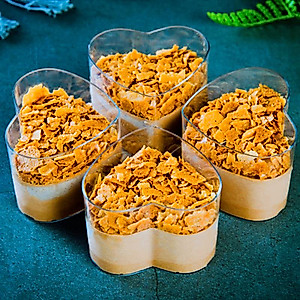 50pack Plastic Dessert Cups with 50 Spoons 5oz Mini Appetizer Cups Shooter Parfait Cups Shaped Heart Serving Bowls for Party Events Catering