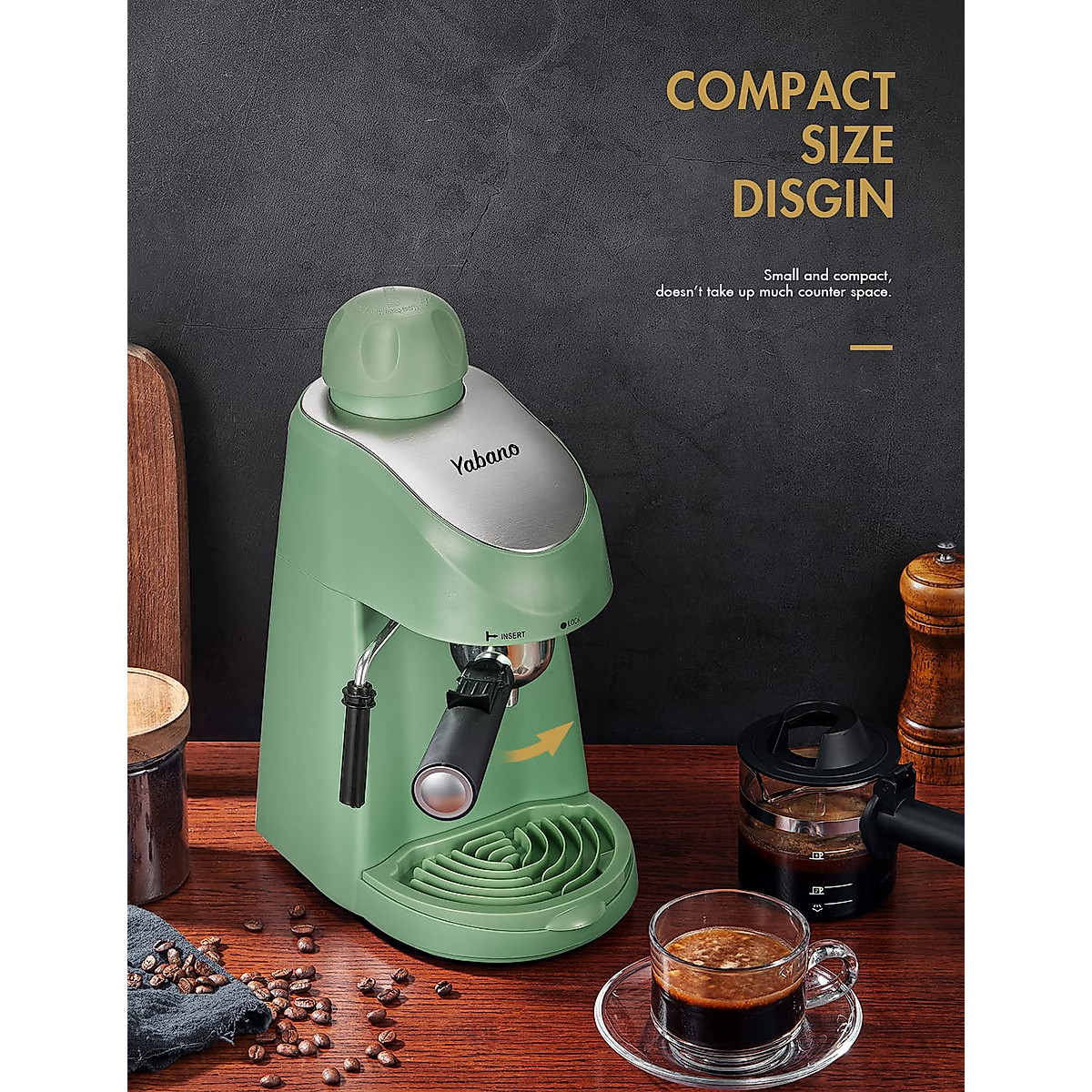 Yabano Espresso Machine, 3.5Bar Espresso Coffee Maker, Espresso and Cappuccino Machine with Milk Frother, Espresso Maker with Steamer