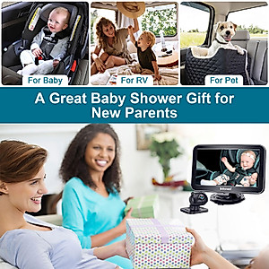 DoHonest Baby Car Camera 7-Inch: USB Plug and Play Easy Setup 360° Rotating Backseat Camera Two Kids HD 1080P Rear Facing Car Seat Camera Clear Night Vision -V9